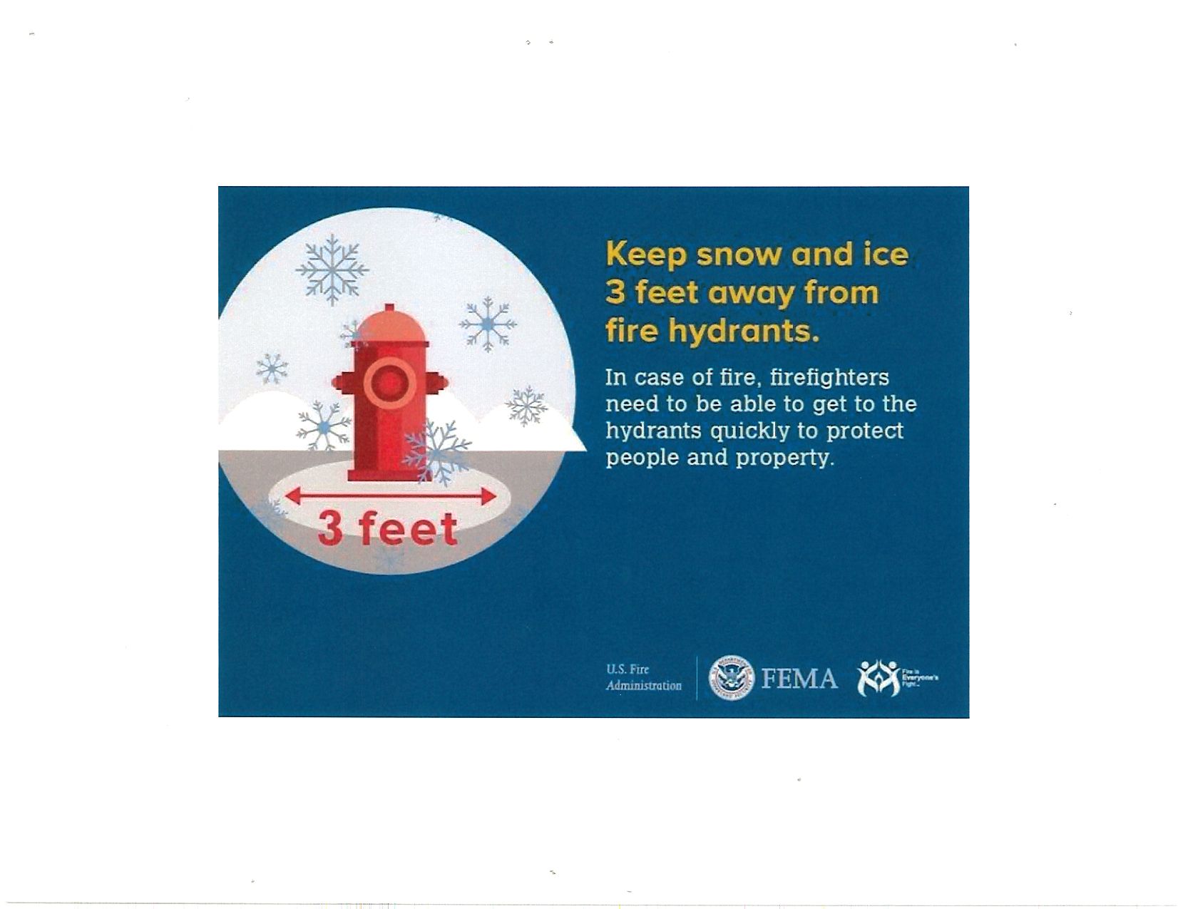 Keep snow and ice 3 feet away from fire hydrants - City of Rigby