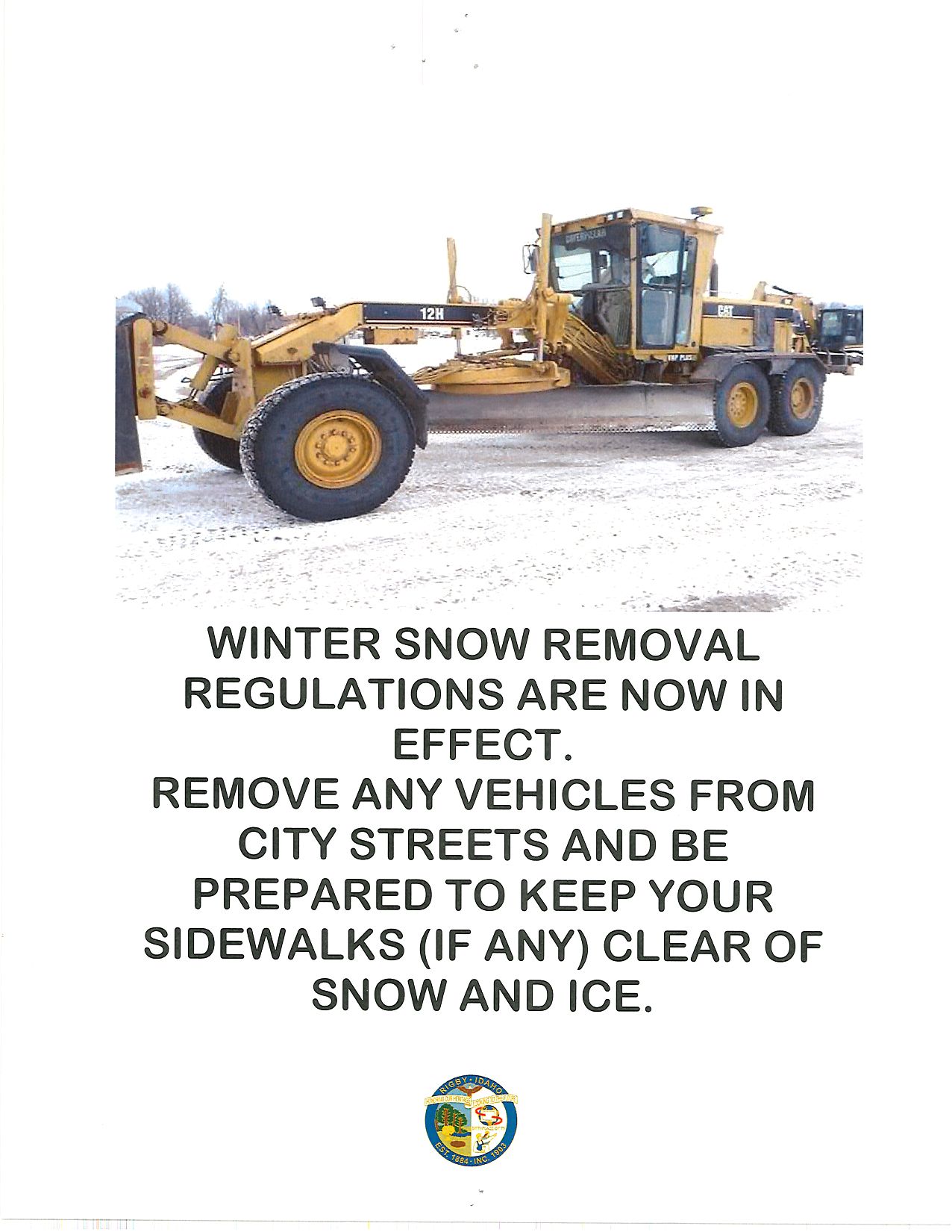 Winter snow removal regulations are now in effect - City of Rigby